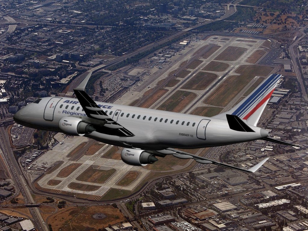 plane embraer 190 air france 3d model