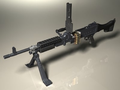 m240b m240g machine gun 3d max