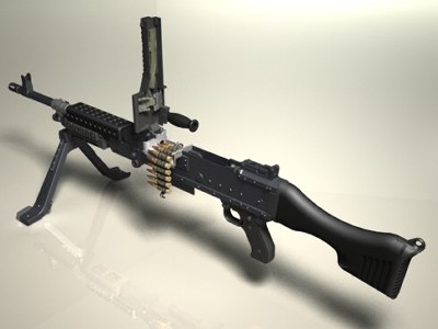 m240b m240g machine gun 3d max