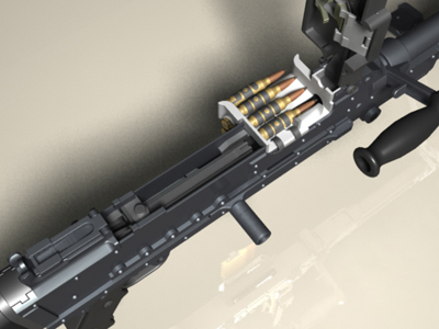 m240b m240g machine gun 3d max