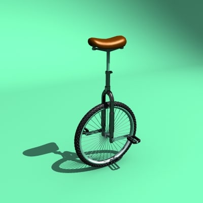 3ds yellow unicycle