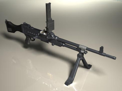fn mag58 machine gun 3d model