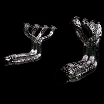 3d exhaust headers american v8 model