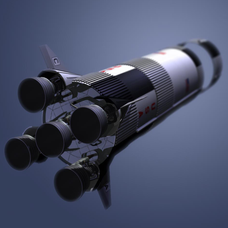 saturn v launch vehicle 3d model