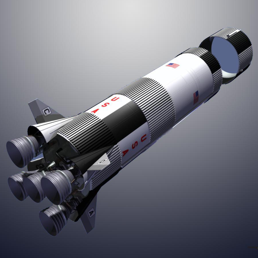 saturn v launch vehicle 3d model