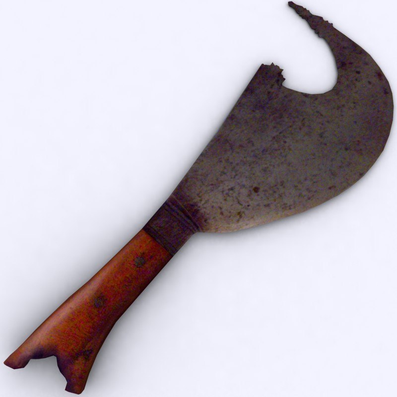 steel blade chopper weapons 3d model