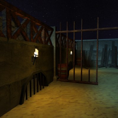 3d massive gladiator training camp model