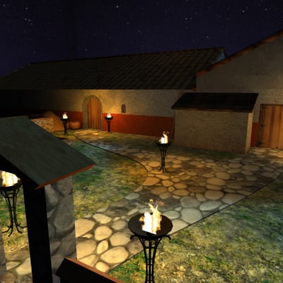 3d massive gladiator training camp model