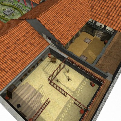 3d massive gladiator training camp model