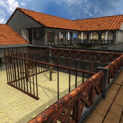 3d massive gladiator training camp model