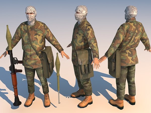 terrorist character 3d model
