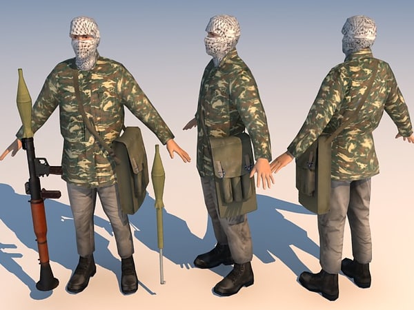 iraq terrorist 3d model