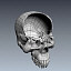 human skull exploding 3d model