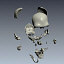 human skull exploding 3d model