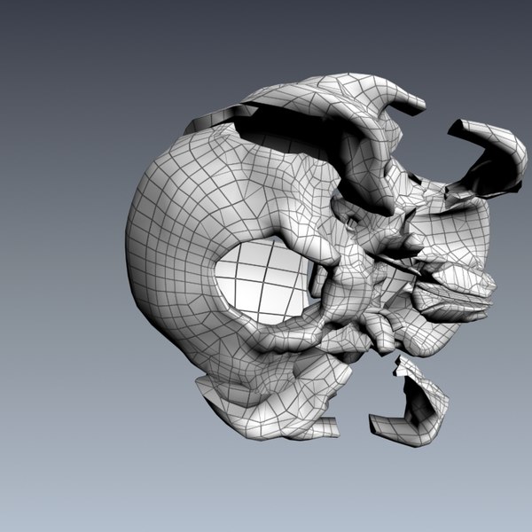 human skull exploding 3d model
