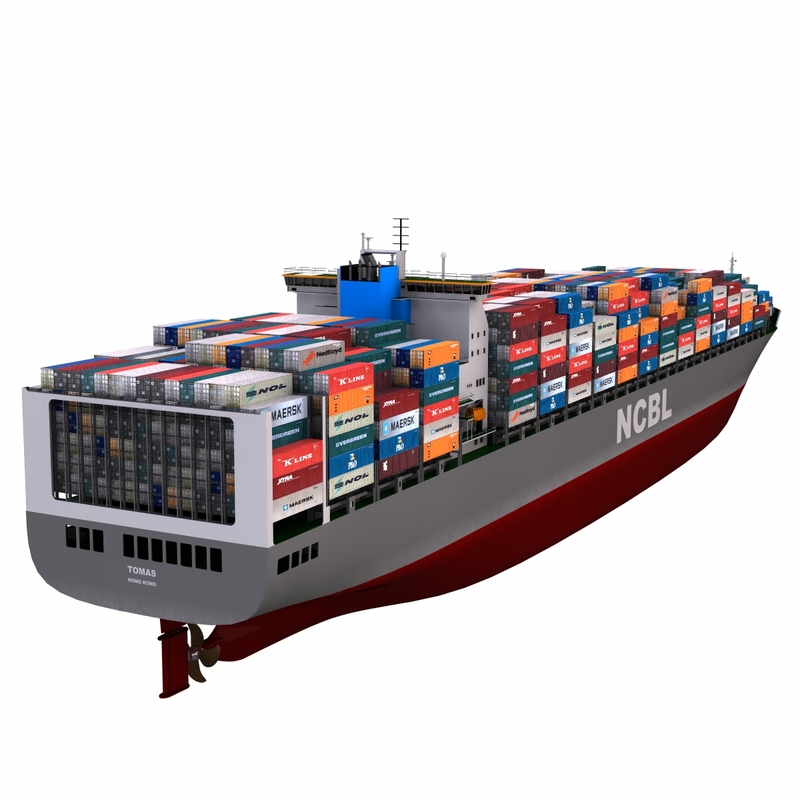 3d container vessel cargo model