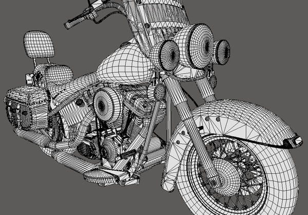 harley fatboy 3d model