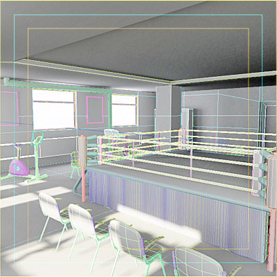 boxing gym 3d model