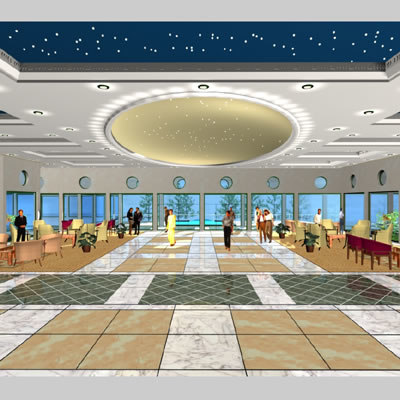 hotel ballroom lobby 3d model