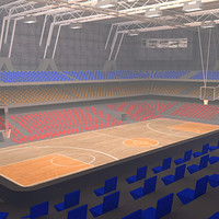 basketball arena interior scene 3d model