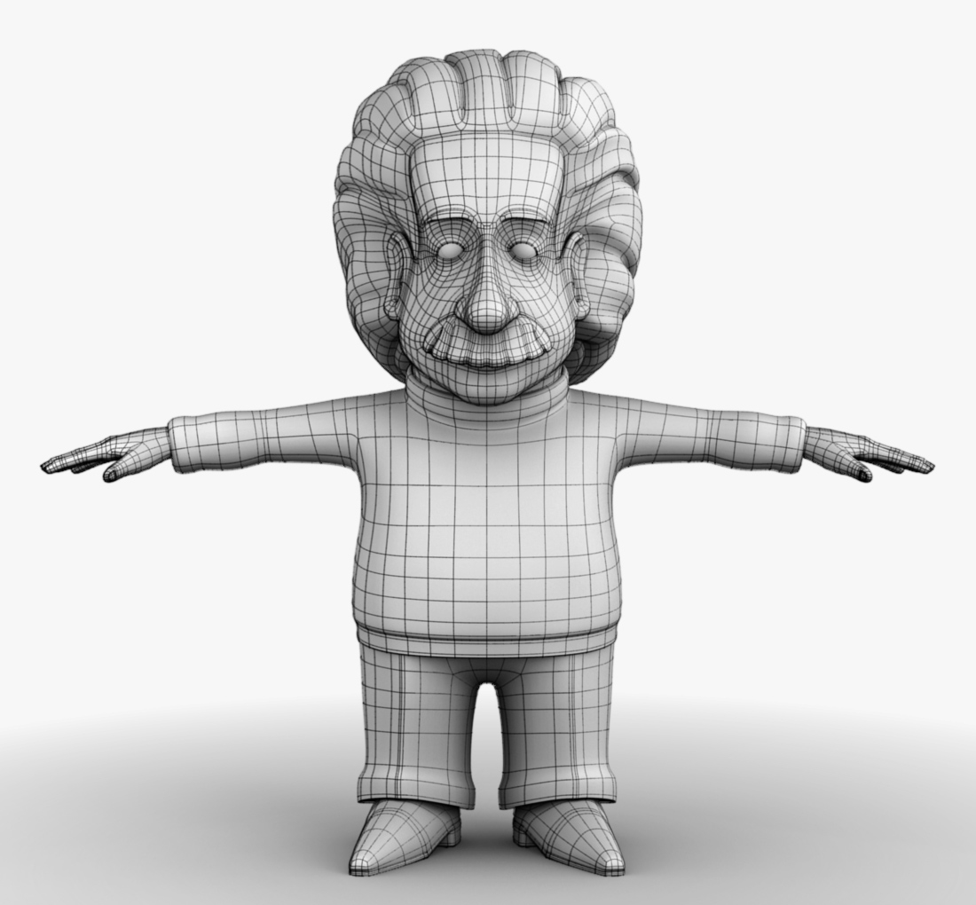 einstein cartoon human 3d model