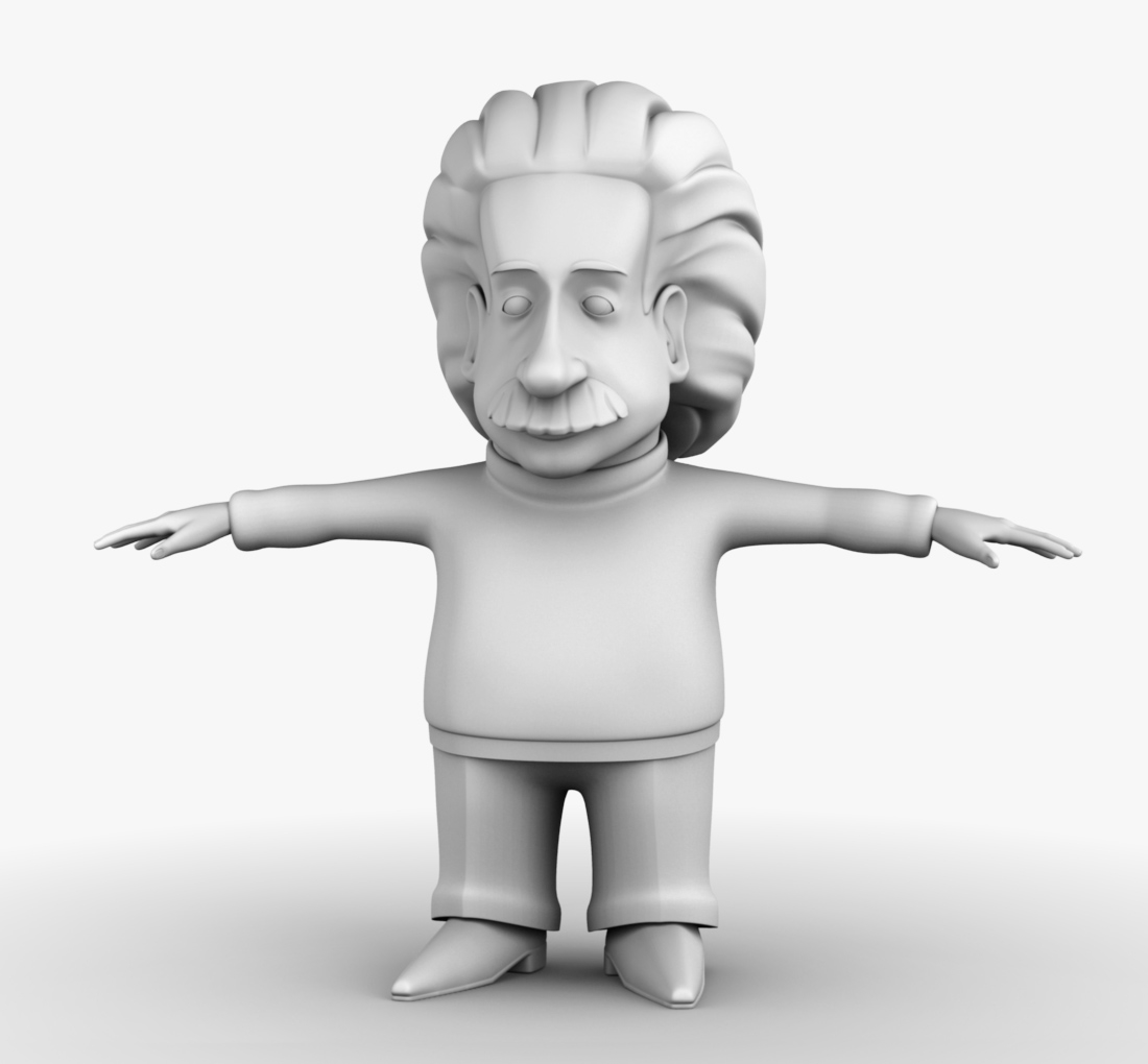 einstein cartoon human 3d model