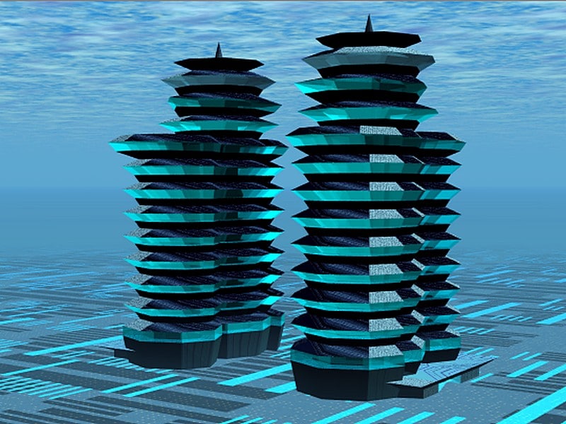 3d model science fiction building