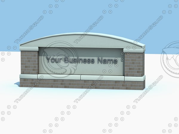 3d model stone entrance sign