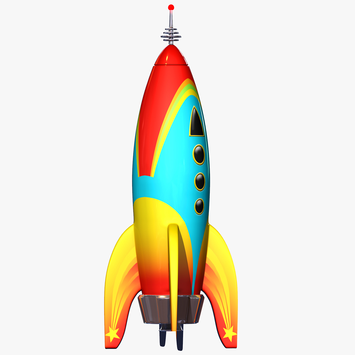 3d 3ds toy rocket