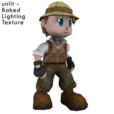 cute explorer boy character 3d model