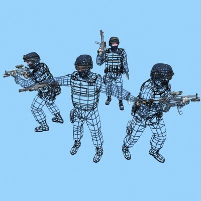 3d swat police rigged model
