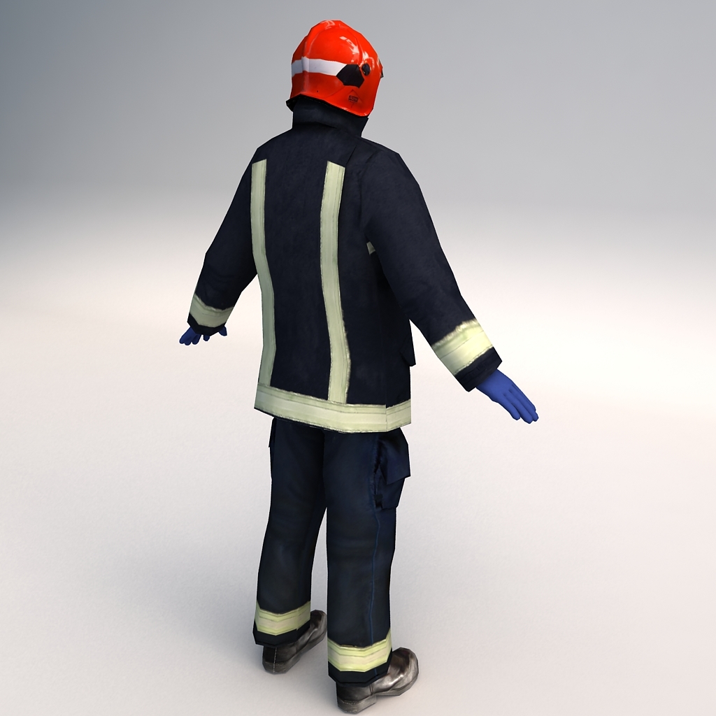 fireman character 3d max