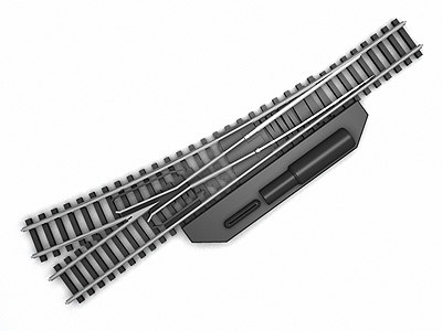 3d model of 2558 right turn-out railroad track