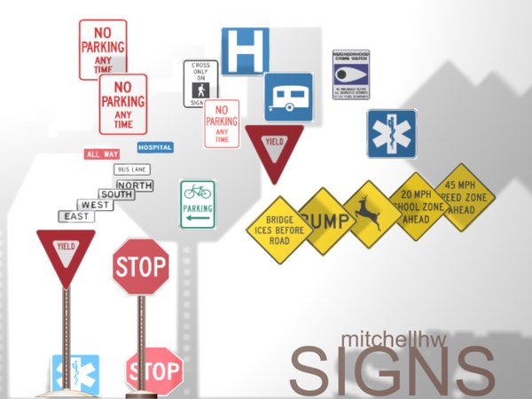 street signs 3d model