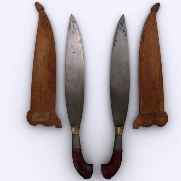 kris weapons steel 3d model