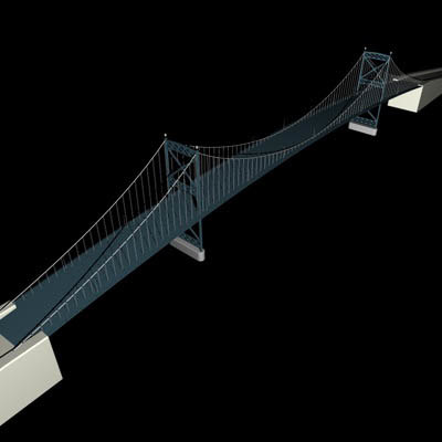 suspension bridge 3d model