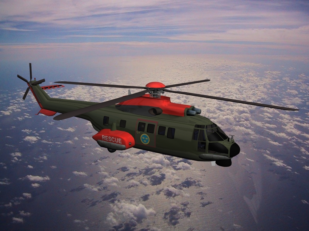 3d aerospatiale 332 super puma model