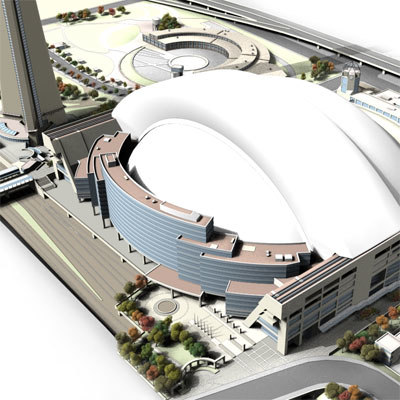 cn tower area toronto 3d model