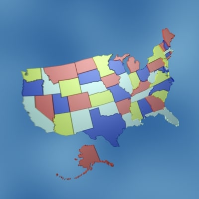 3d usa states model