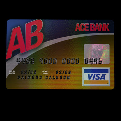 credit card hologram 3d obj