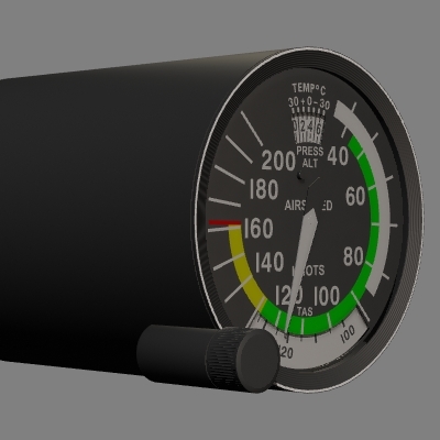 3d asi airspeed indicator instrument model