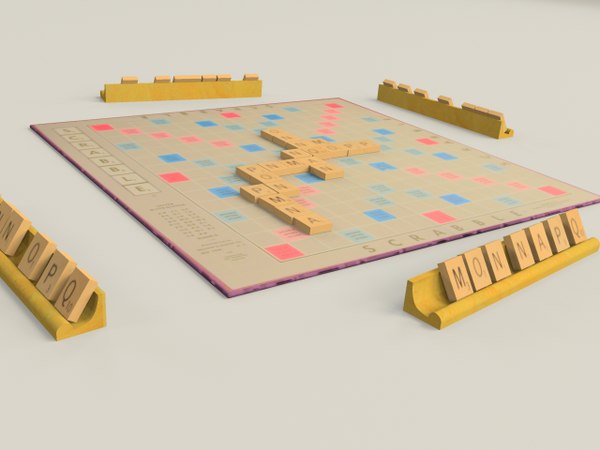 scrabble board 3d model