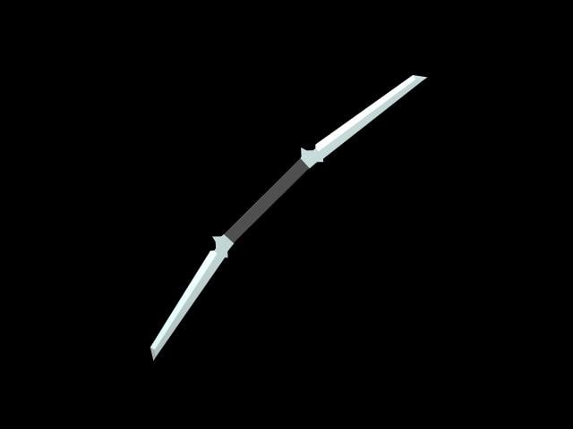 3d double bladed sword model