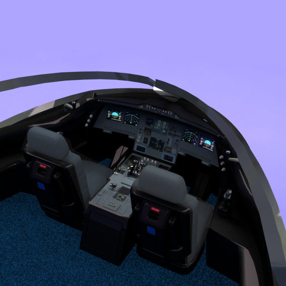 airbus 330 340 cockpit 3d model