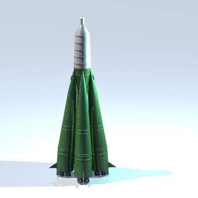 8k71ps sputnik rocket r-7 3d model