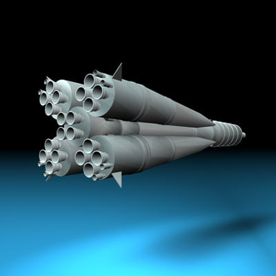8k71ps sputnik rocket r-7 3d model