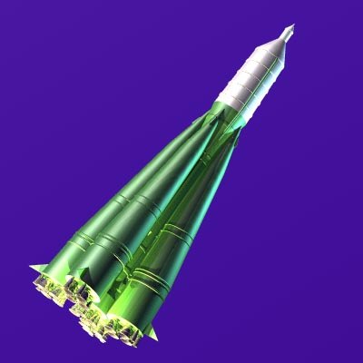 8k71ps sputnik rocket r-7 3d model