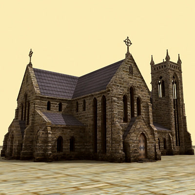 church temple building 3d model