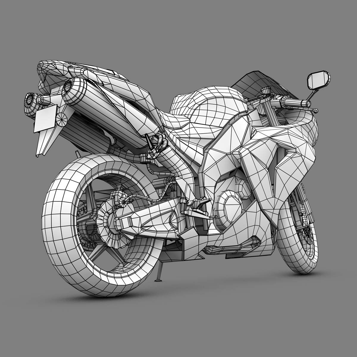 kawasaki ninja sport bike 3d model