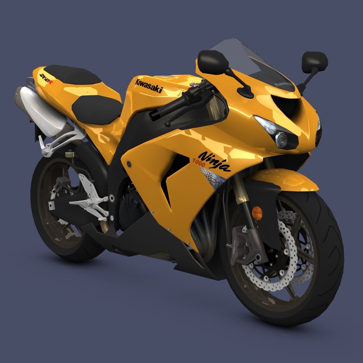 kawasaki ninja sport bike 3d model